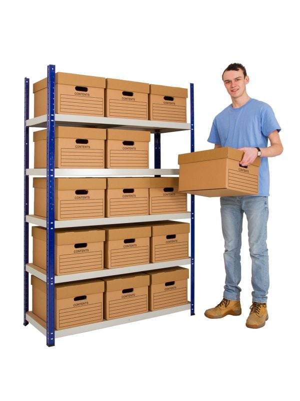 Anco Clicka Budget Shelving 265kg & Archive Boxes Combo